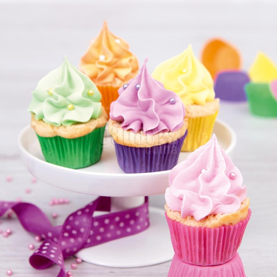 Paper cupcakes colors assortits x100 | Gadgets & Cuina