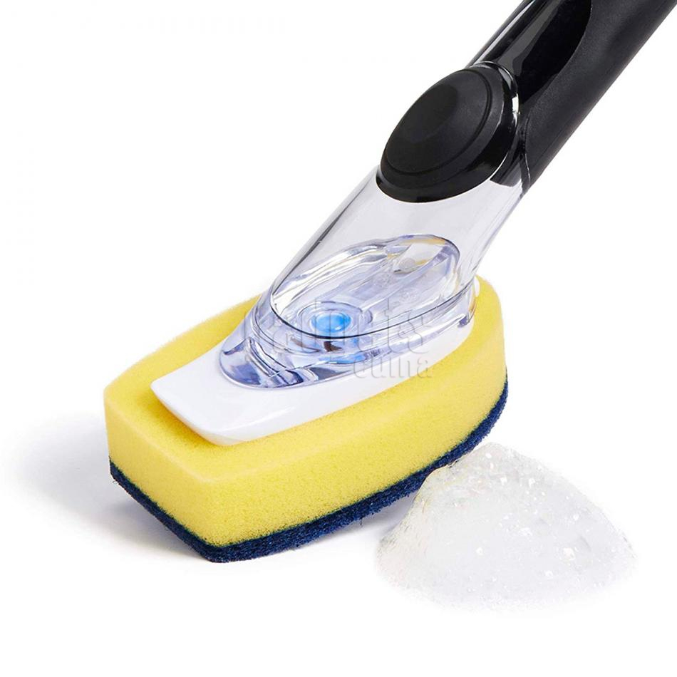 Estropajo platos con dosificador jabón y mango | Gadgets & Cuina
