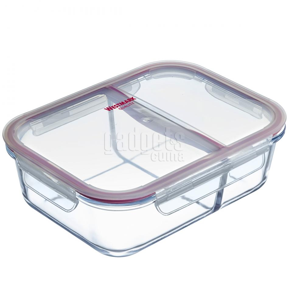 Tupper cristal 2 divisiones hasta tope | Gadgets & Cuina