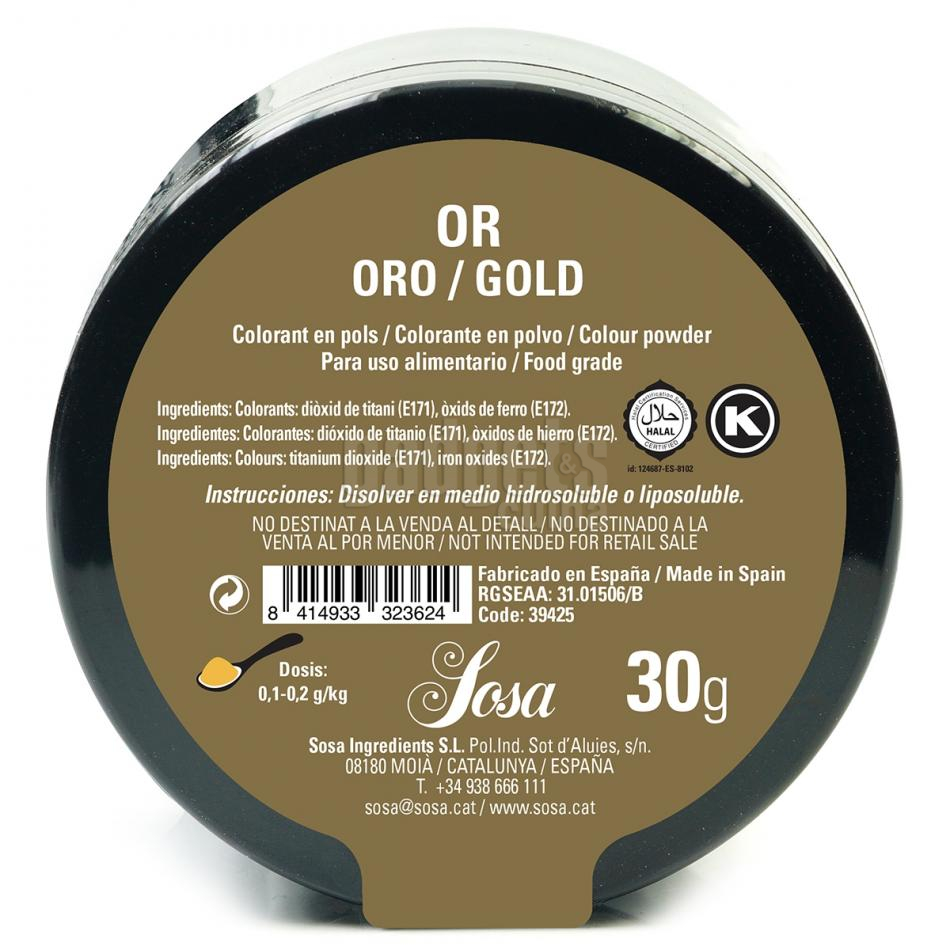 Colorante en polvo sosa 30 g oro | Gadgets & Cuina