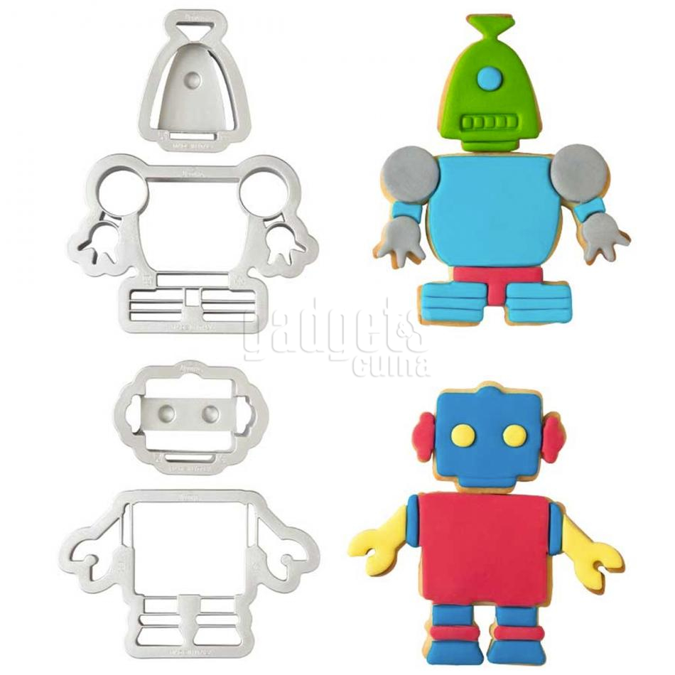 Set 2 cortadores galletas plástico Robot | Gadgets & Cuina