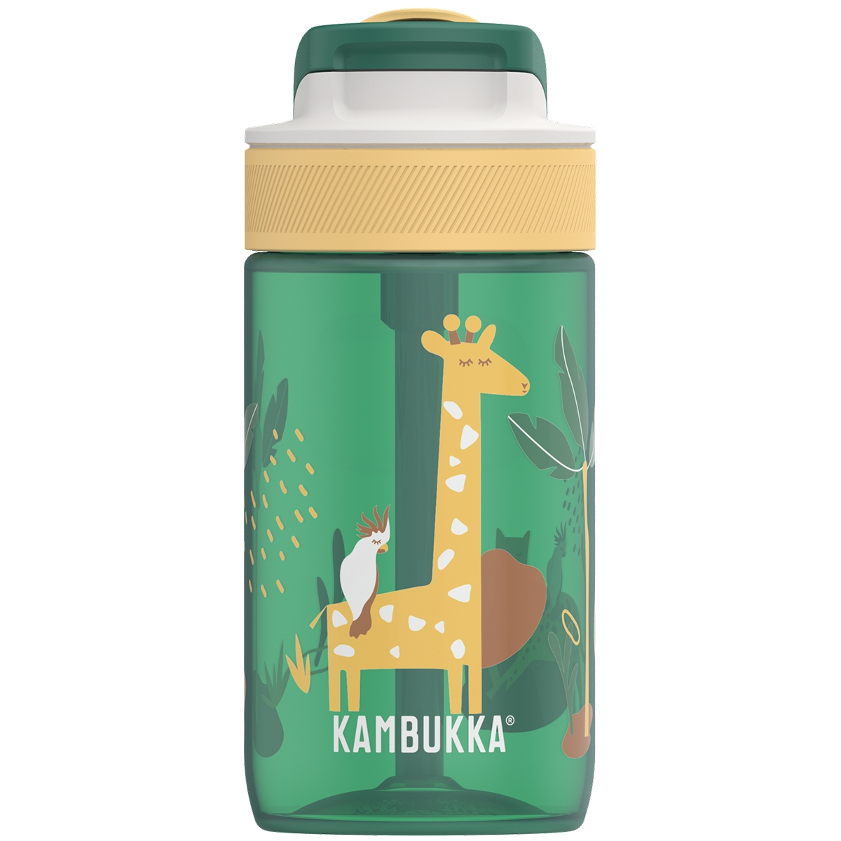 Botella de agua con pajita Lagoon 400 ml Jungle | Gadgets & Cuina