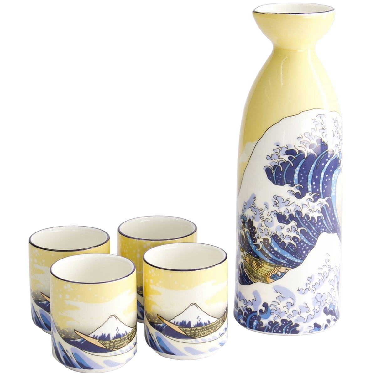 Set regalo Sake jarra y 4 tazas Hokusai | Gadgets & Cuina