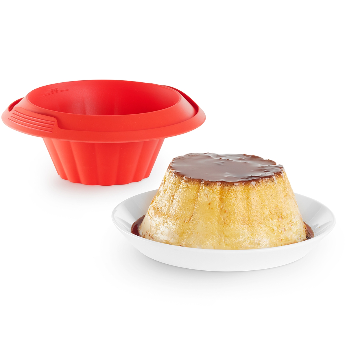 Molde flan silicona con plato 24 cm | Gadgets & Cuina